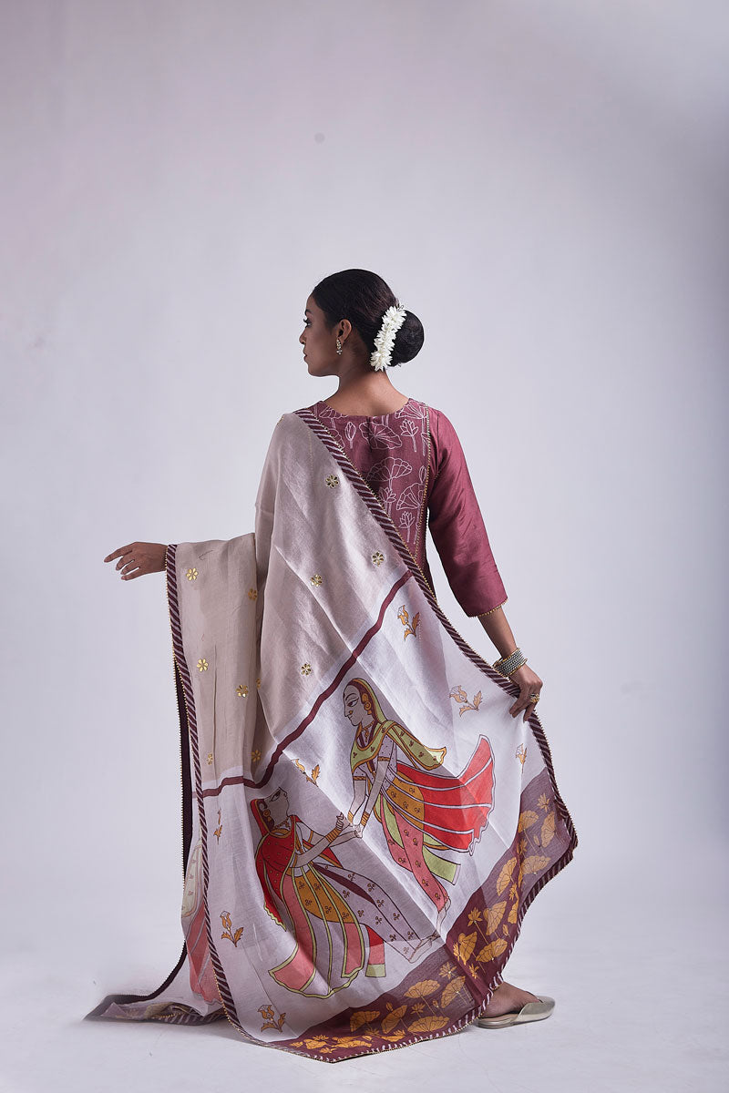 Nude Phugadi dupatta – udd Studio