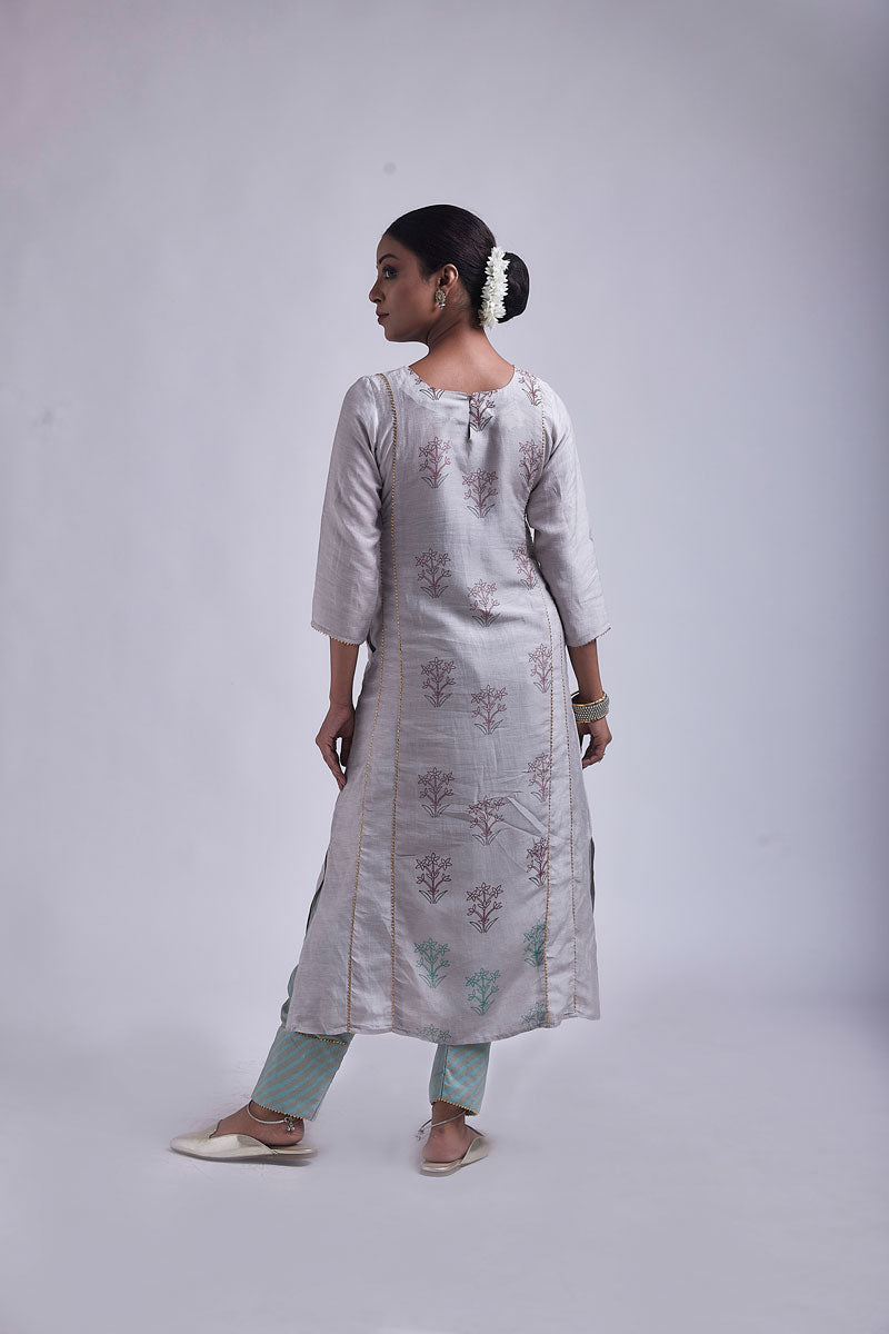Phool Grey Choga set (Kurta + Salwar) – udd Studio